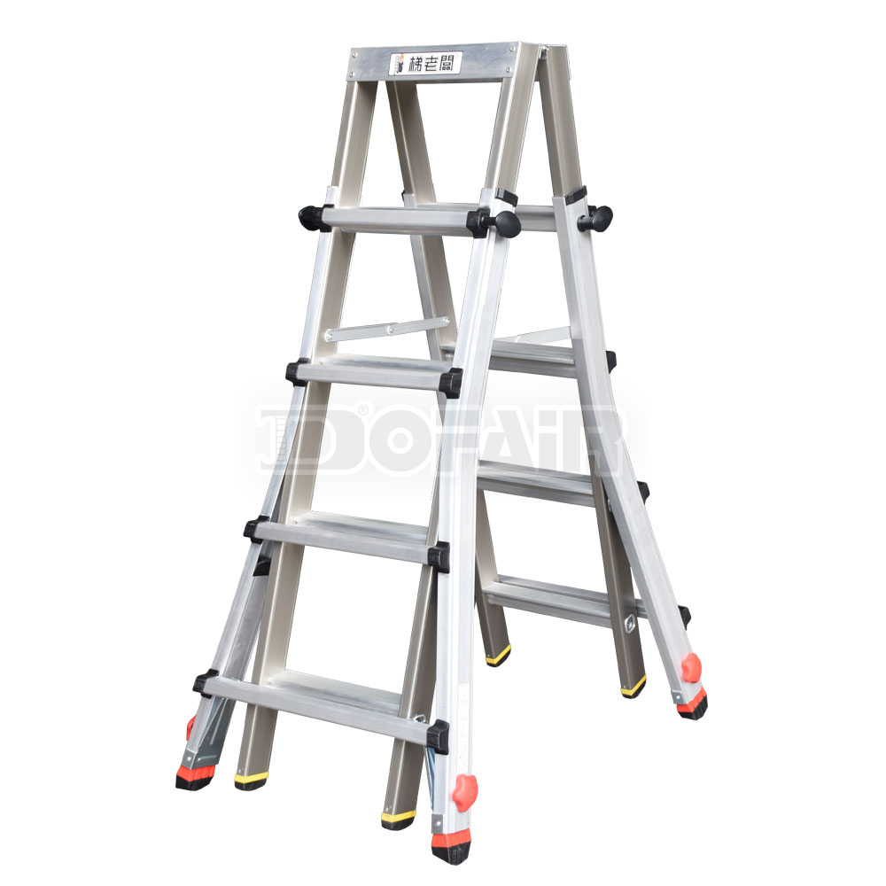 Telescopic Alu. Double-sided Rung-step Ladder with 4 Adjustable Ladder ...
