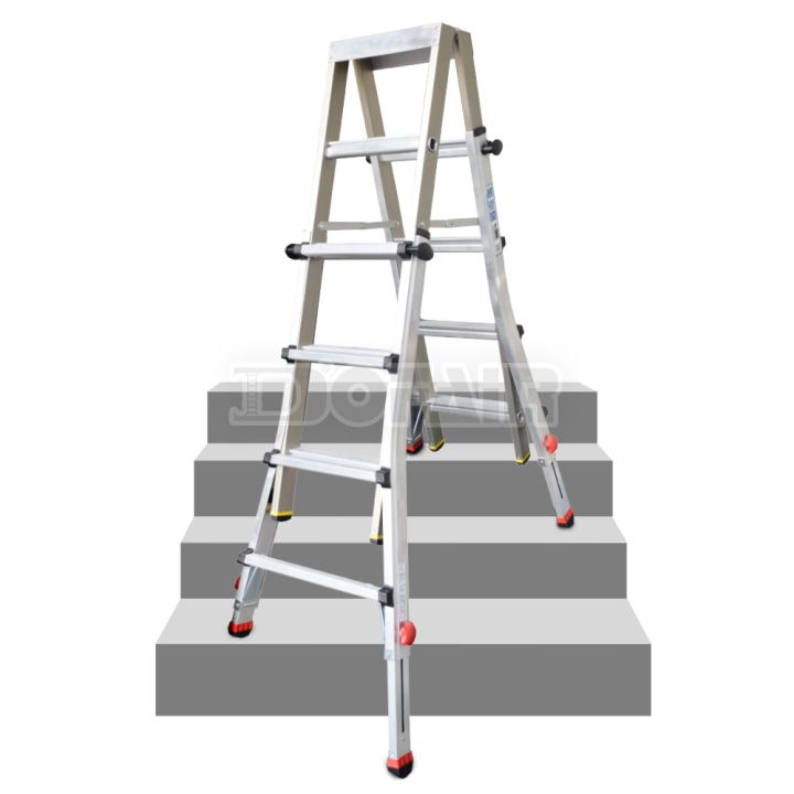 Telescopic Alu. Double-sided Rung-step Ladder with 4 Adjustable Ladder ...