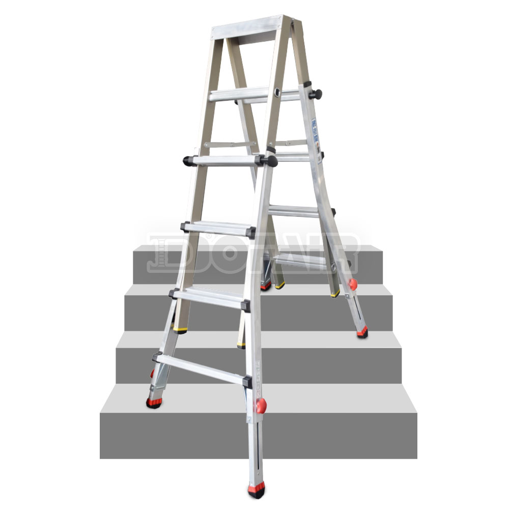 Telescopic Alu. Double-sided Rung-step Ladder with 4 Adjustable Ladder ...